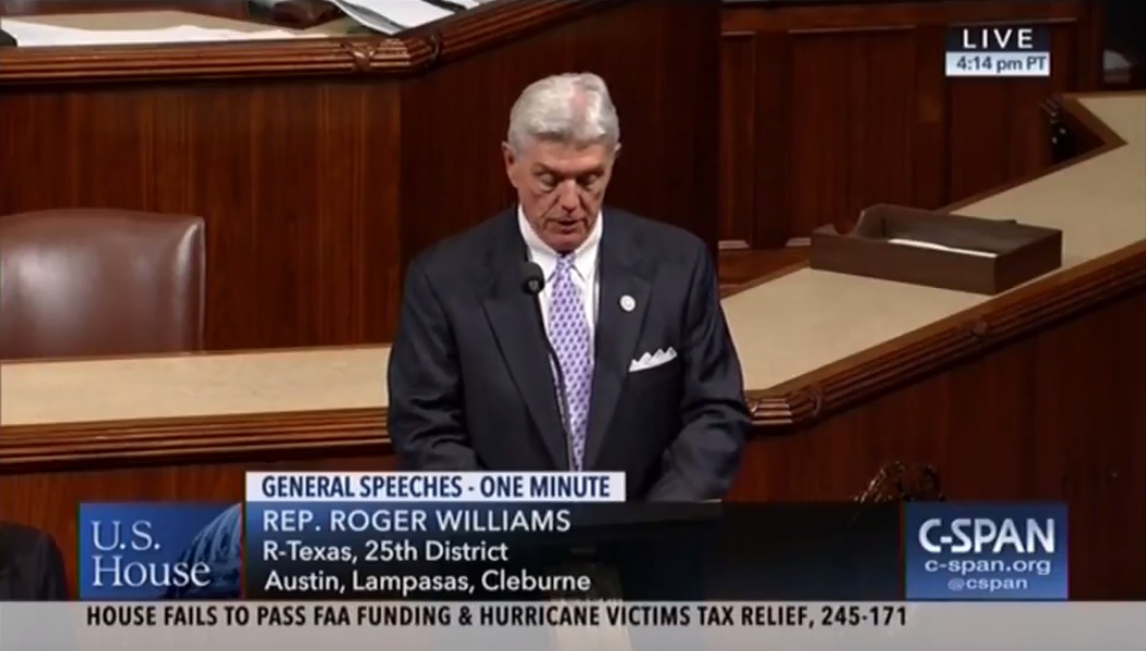 Congressman Williams congratulates Abbott baseball team on House floor ...